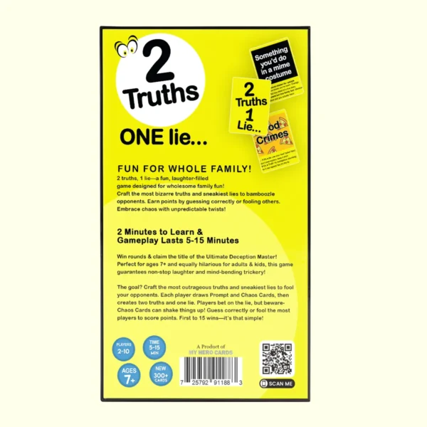 2 Truths, 1 Lie – Party Card Game for Ages 7+ | 300+ Cards