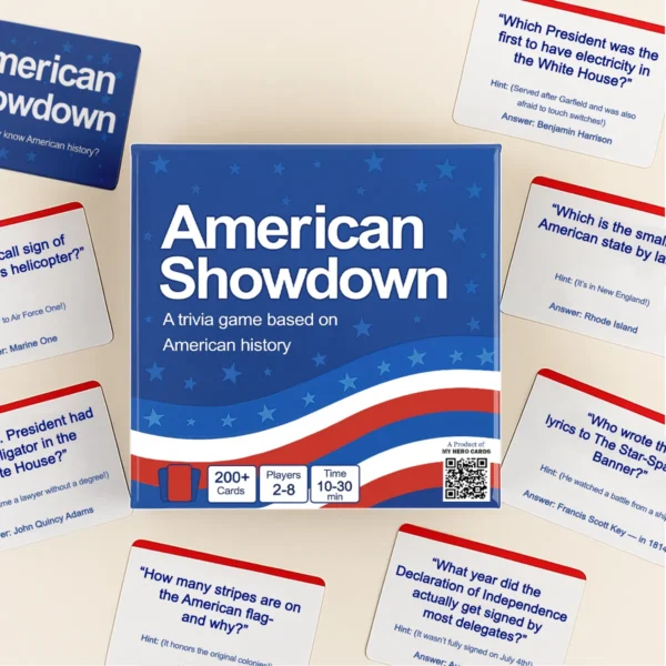 American Showdown- A Trivia Game Based on American History - Hero Cards